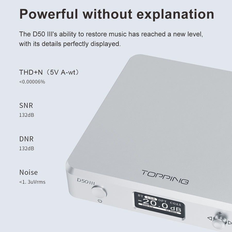 TOPPING D50 III Desktop HiFi DAC and Preamplifier